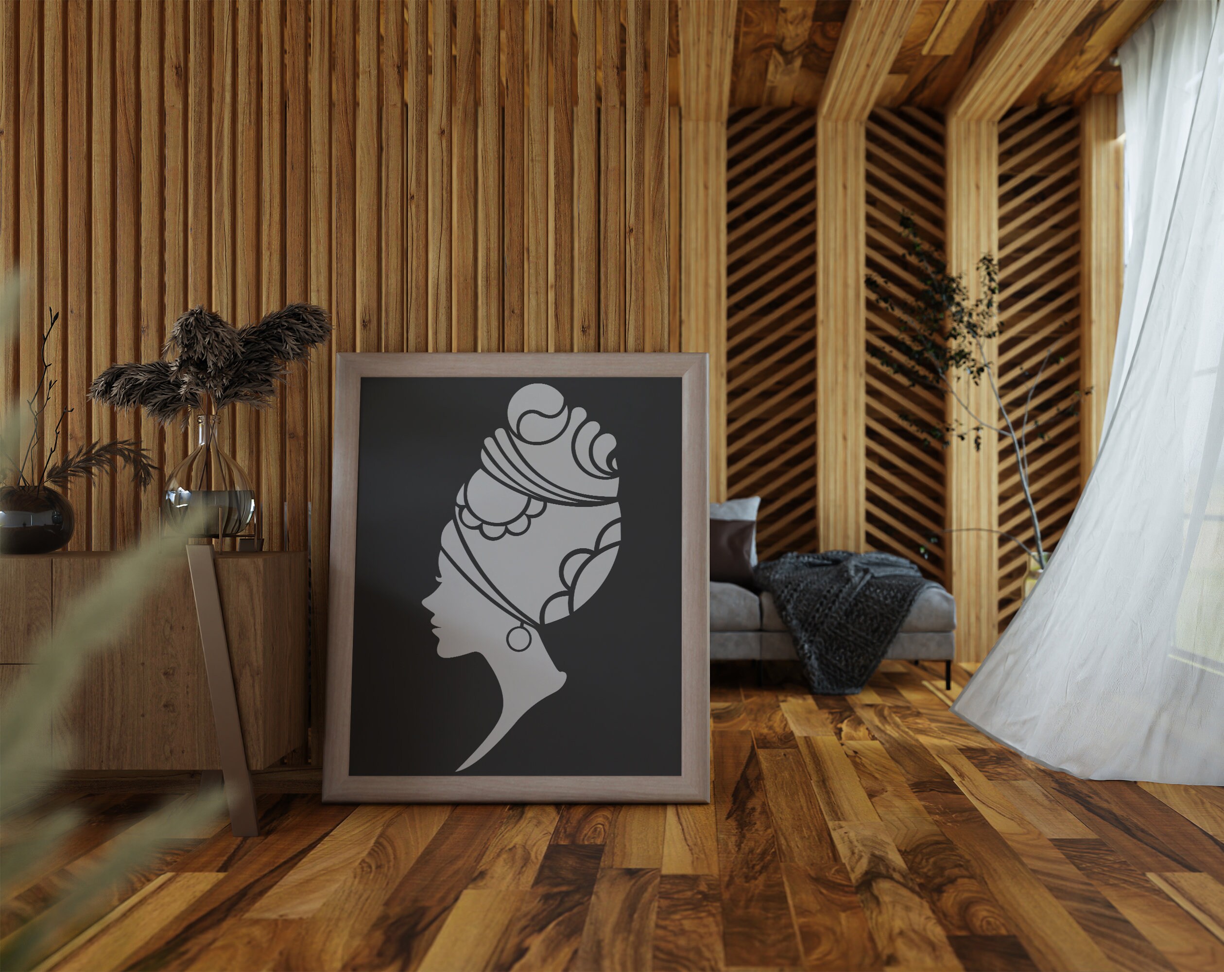 African Woman Portrait DXF File for Laser and Plasma Cut - Svg and Png ...