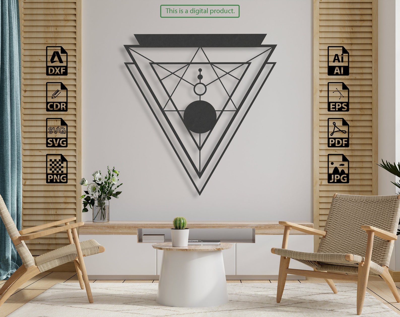 Geometric Inverted Triangle Design DXF File for Laser and Plasma Cut ...