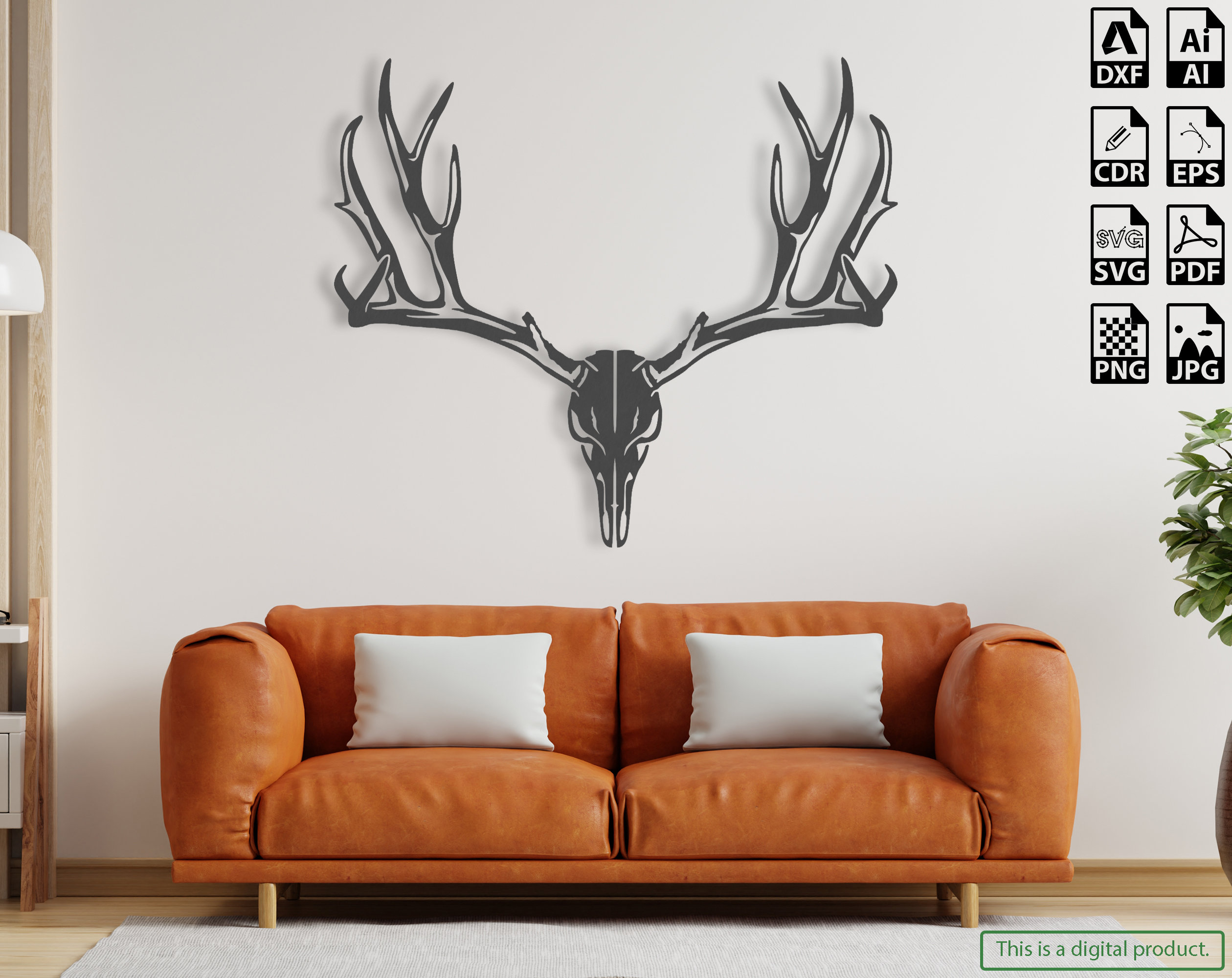Deer Skull Portrait DXF File for Laser and Plasma Cut - Svg and Png ...