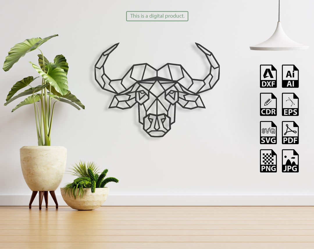 Geometric Bull Portrait DXF File for Laser and Plasma Cut - Svg and Png ...
