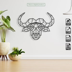 Geometric Bull Portrait DXF File for Laser and Plasma Cut - Svg and Png ...