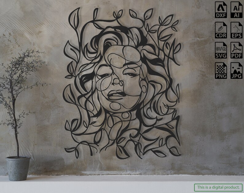 Tree Woman Portrait DXF File for Laser and Plasma Cut - Svg and Png ...