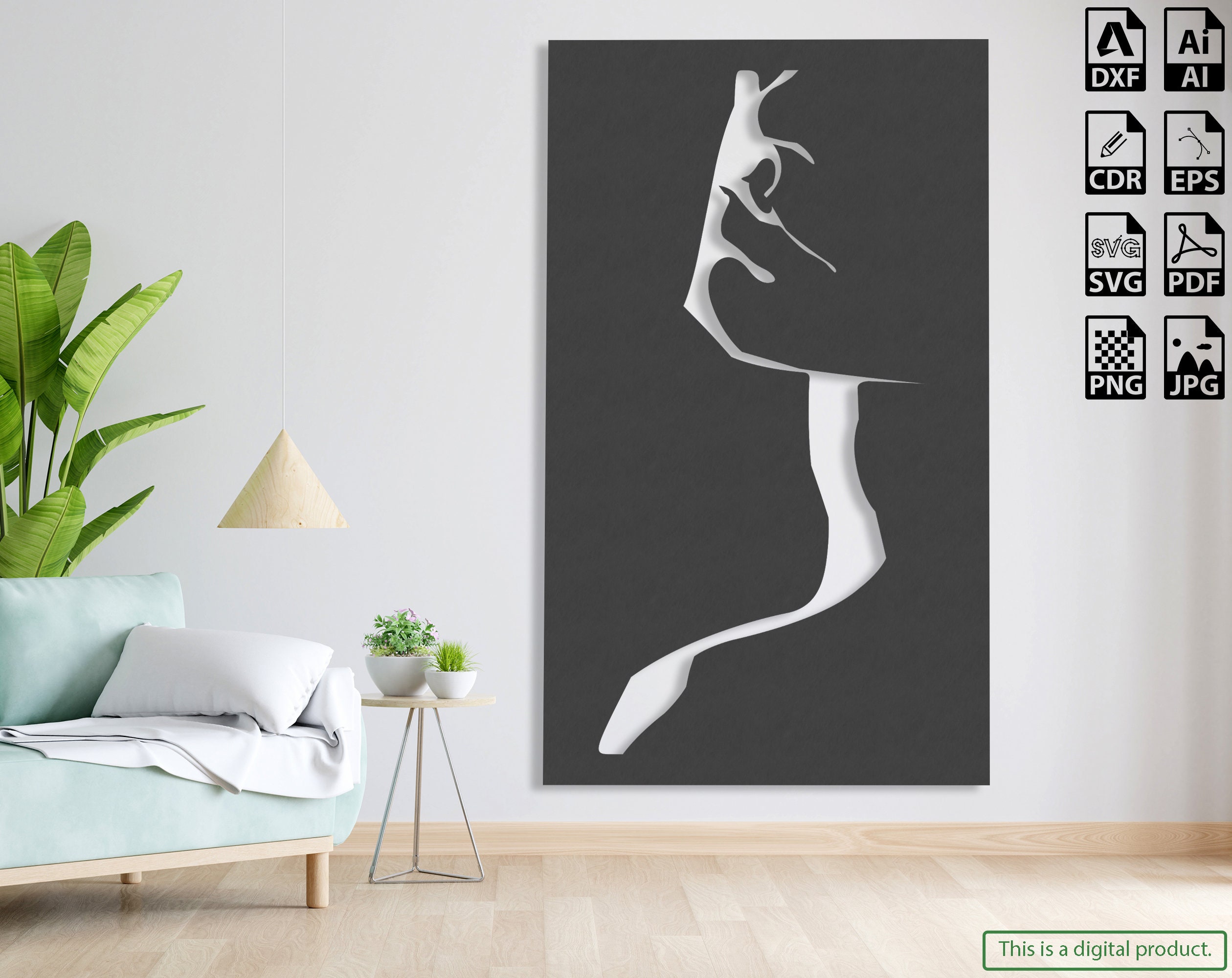 Woman Face Portrait DXF File for Laser and Plasma Cut - Svg and Png ...