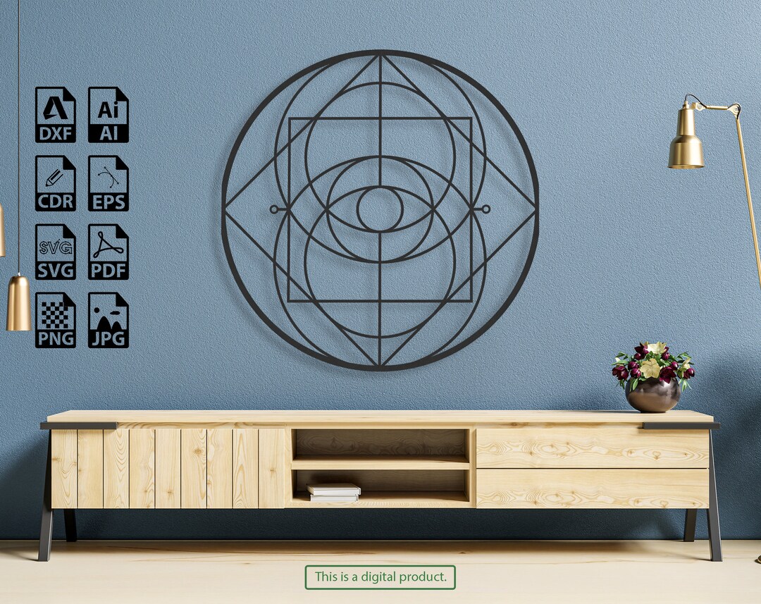 Geometric Circle Eye Design DXF File for Laser and Plasma Cut - Svg and ...