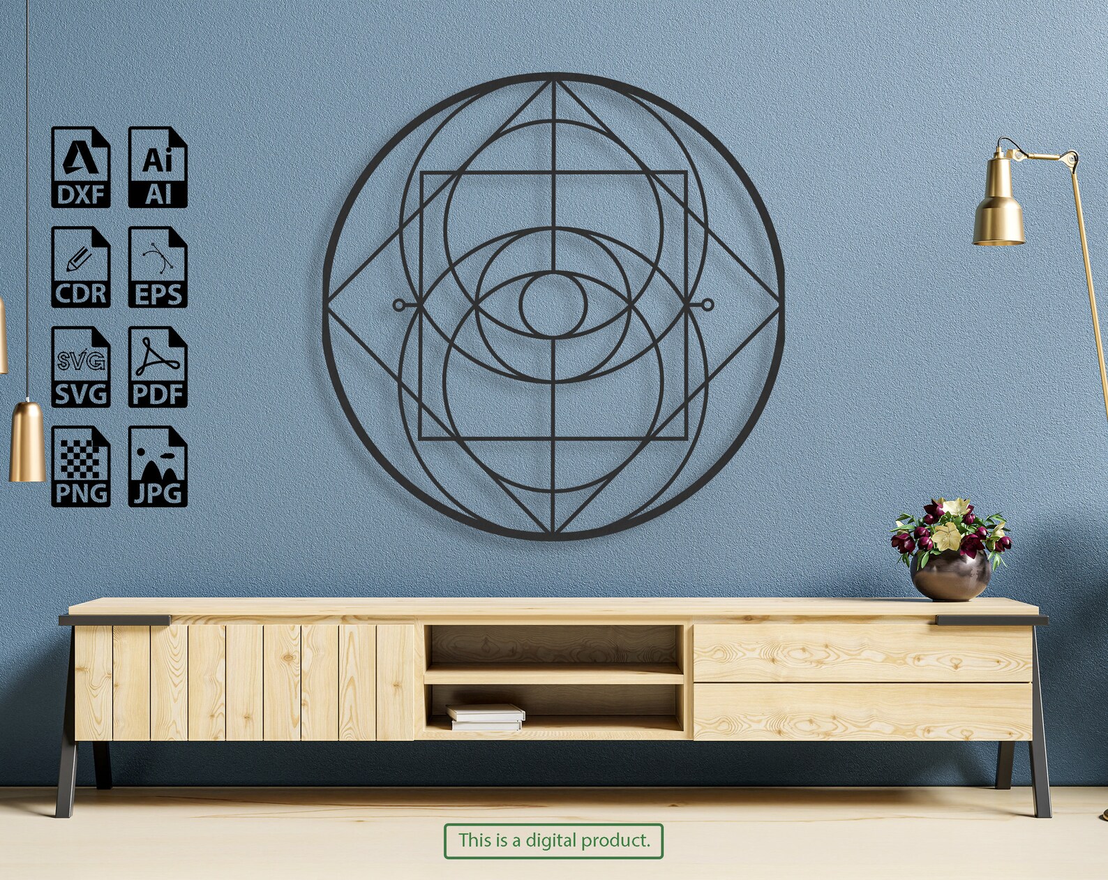 Geometric Circle Eye Design DXF File for Laser and Plasma Cut Svg and ...