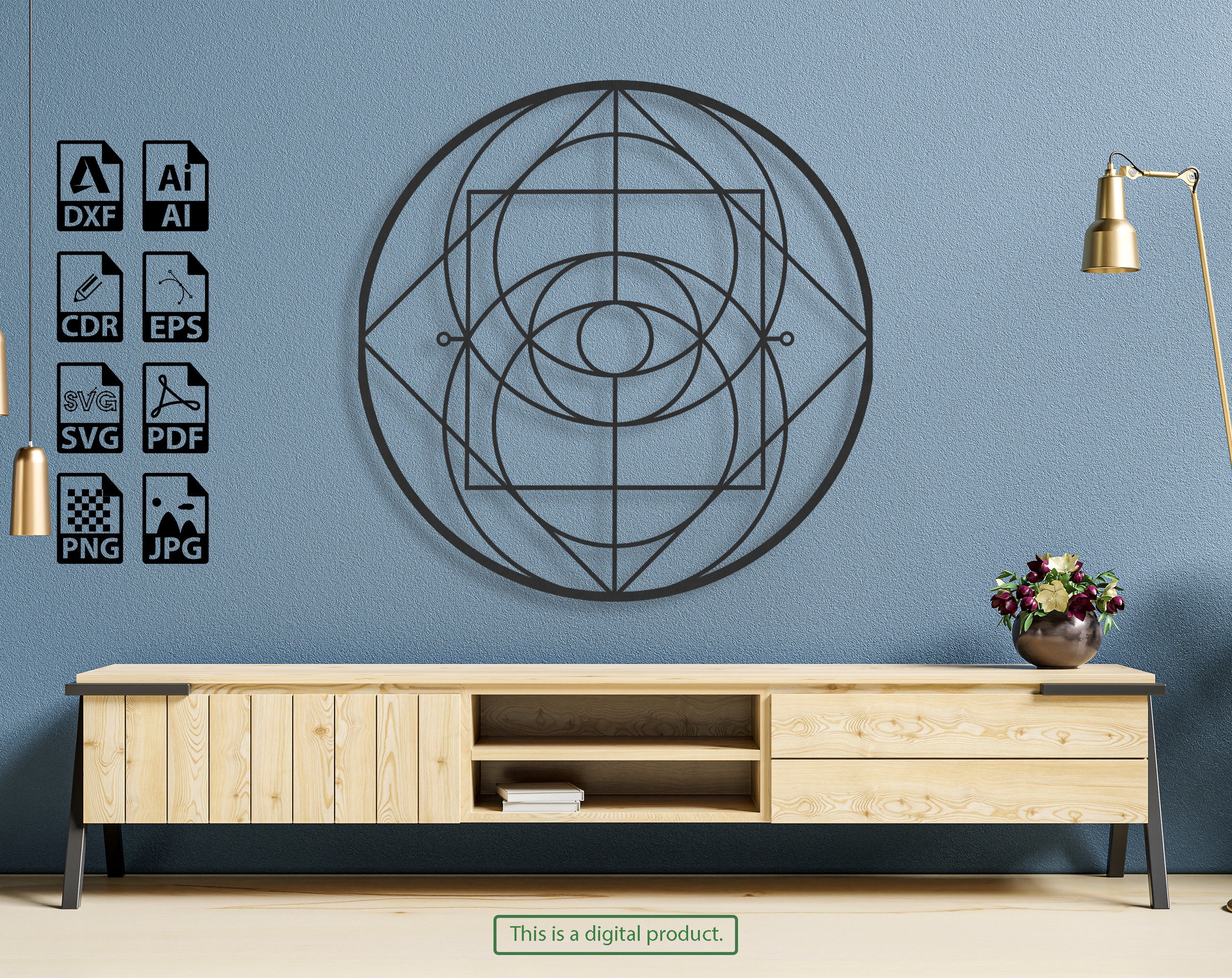 Geometric Circle Eye Design DXF File for Laser and Plasma Cut Svg and ...