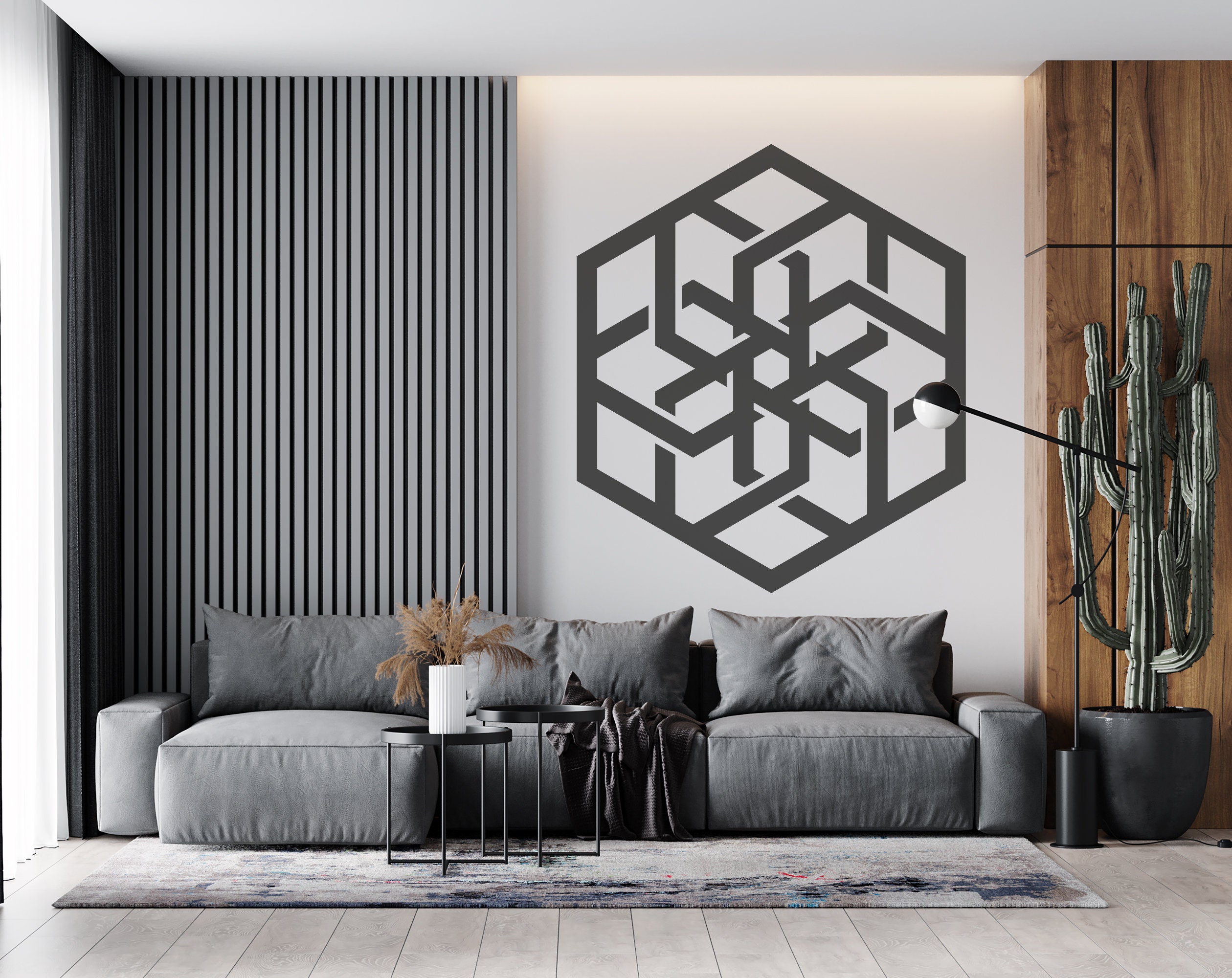 Geometric Hexagon Design DXF File for Laser and Plasma Cut - Svg and ...