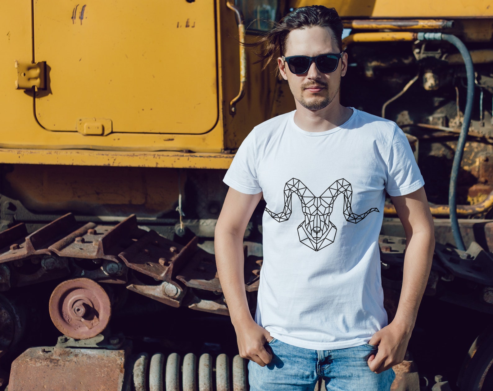 Geometric Ram Portrait DXF File for Laser and Plasma Cut Svg and Png ...