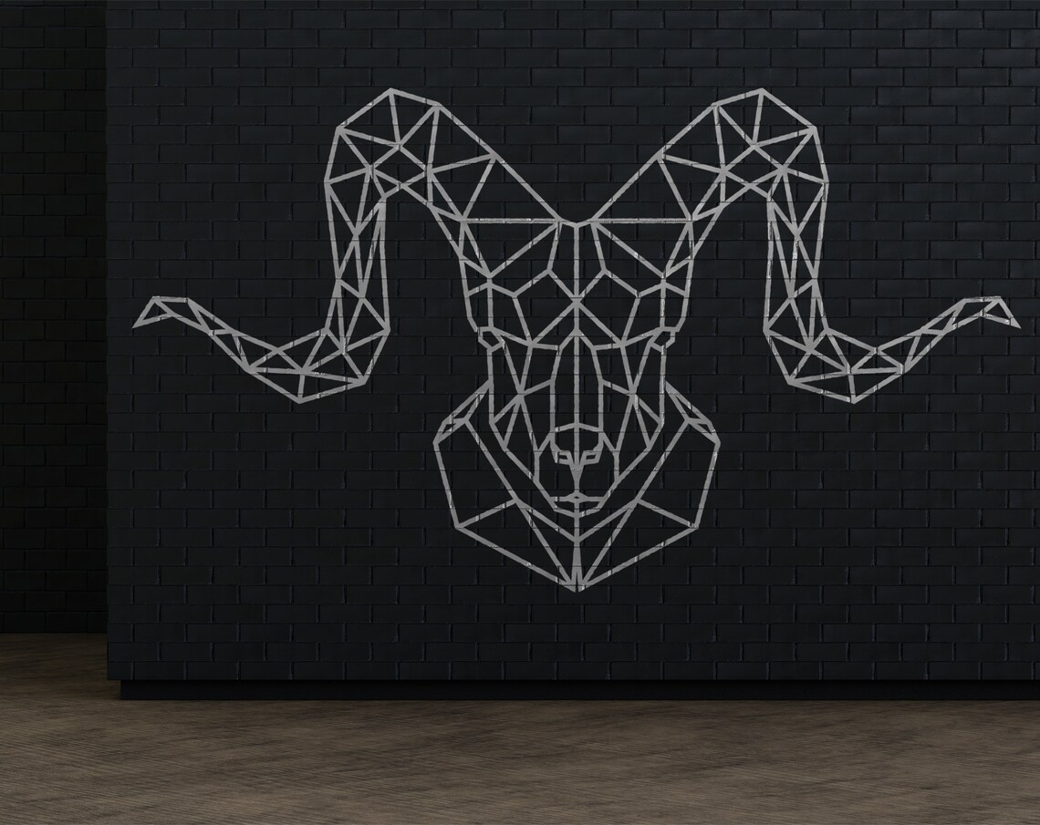 Geometric Ram Portrait DXF File for Laser and Plasma Cut Svg and Png ...
