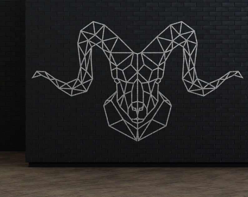 Geometric Ram Portrait DXF File for Laser and Plasma Cut - Svg and Png ...