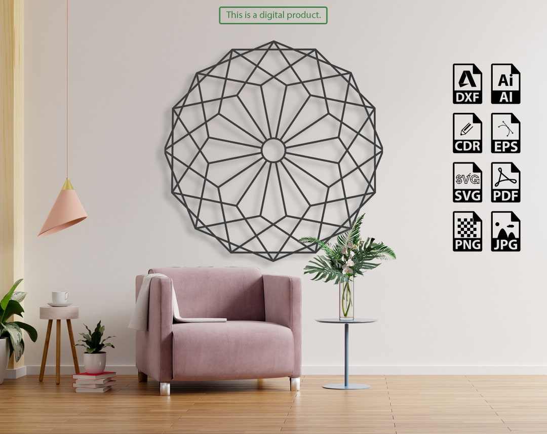 Geometric Octagon Design DXF File for Laser and Plasma Cut - Svg and ...