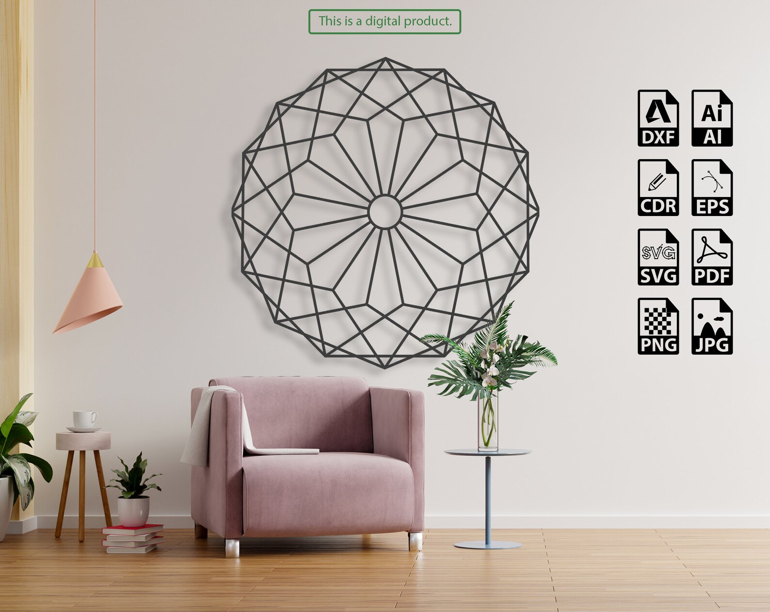 Geometric Octagon Design DXF File for Laser and Plasma Cut - Svg and ...