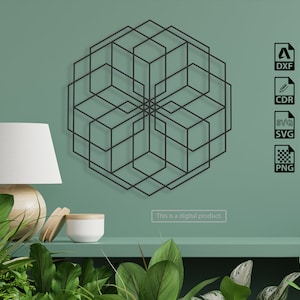 Geometric Hexagon Design DXF File for Laser and Plasma Cut Svg and Png ...