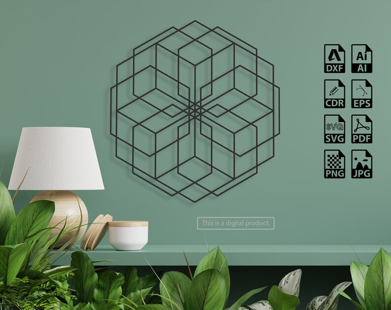 Geometric Hexagon Design DXF File for Laser and Plasma Cut - Etsy
