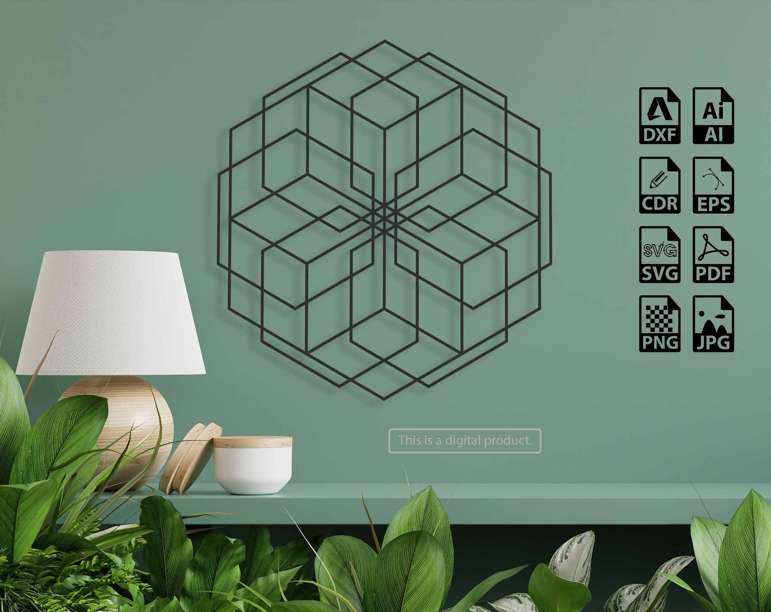 Geometric Hexagon Design DXF File for Laser and Plasma Cut - Etsy