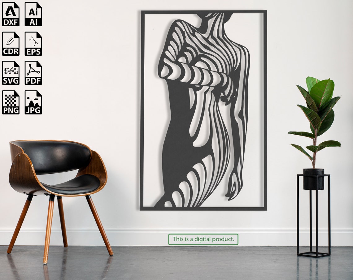 Woman Body Portrait DXF File for Laser and Plasma Cut Svg and Png Files for Prints Ai and Cdr ...