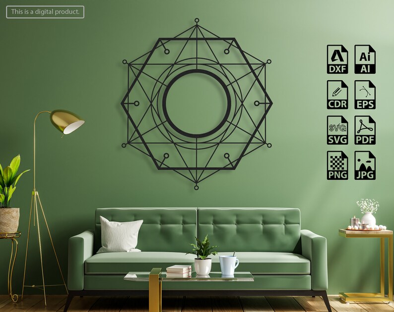 Geometric Hexagon Design DXF File for Laser and Plasma Cut - Etsy