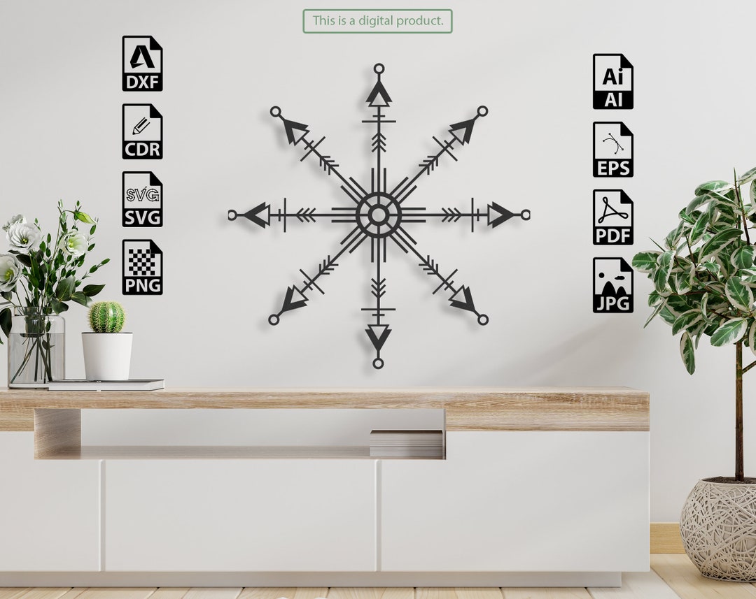 Sacred Geometry Arrow Snowflake Design DXF File for Laser and Plasma ...