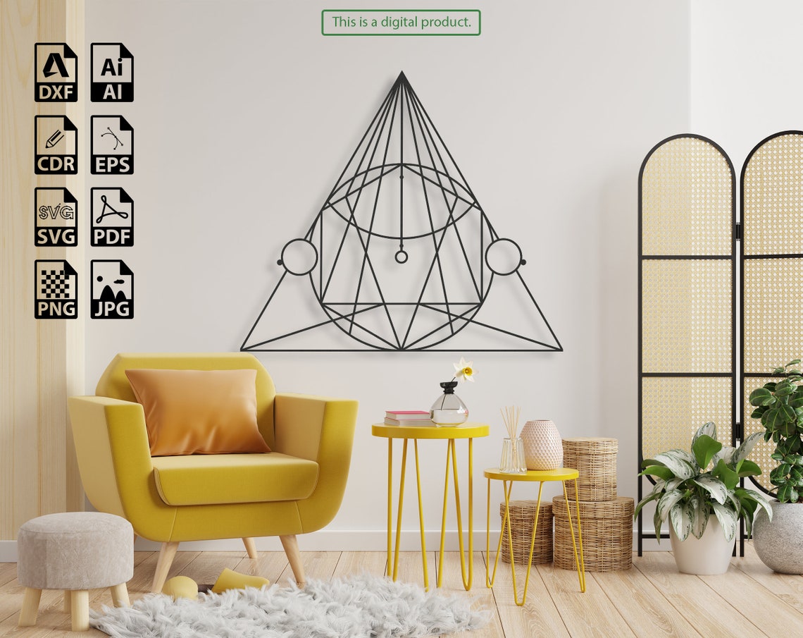 Geometric Triangle Design DXF File for Laser and Plasma Cut Svg and Png ...