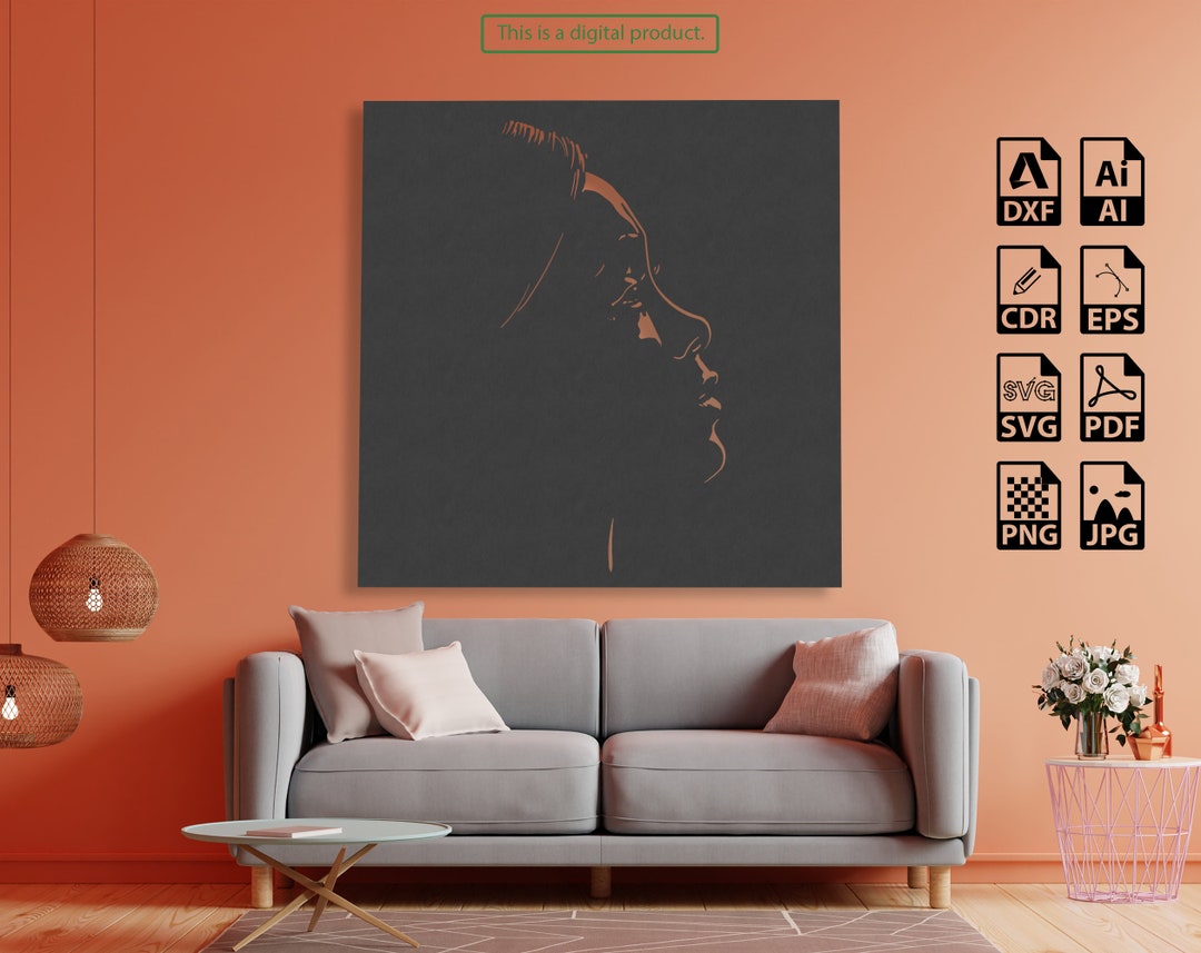 African Woman Face Portrait DXF File for Laser and Plasma Cut Svg and ...