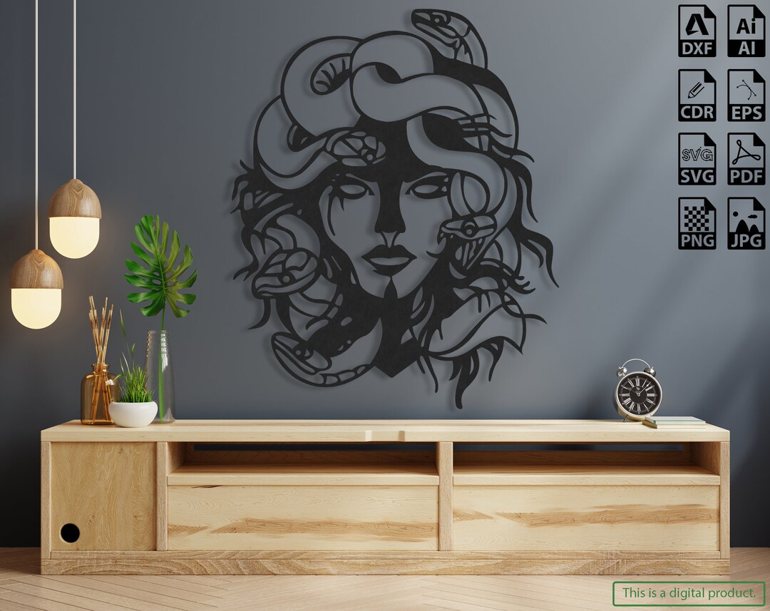 Medusa Portrait DXF File for Laser and Plasma Cut - Svg and Png Files ...
