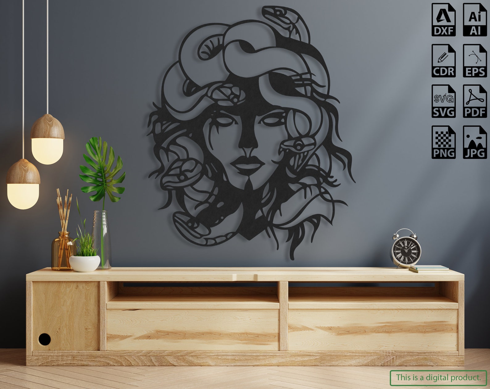 Medusa Portrait DXF File for Laser and Plasma Cut - Svg and Png Files ...