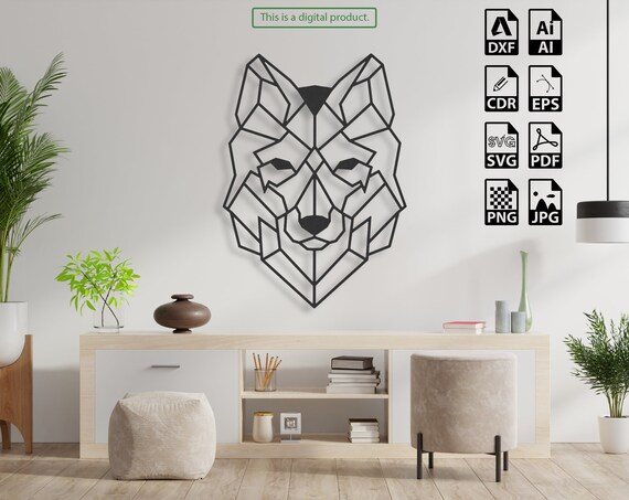 Geometric Wolf Portrait DXF File for Laser and Plasma Cut | Etsy