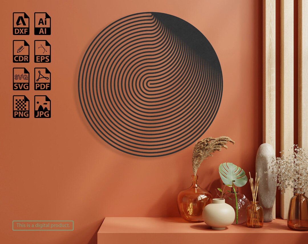 Geometric Fingerprint Design DXF File for Laser and Plasma Cut - Svg ...