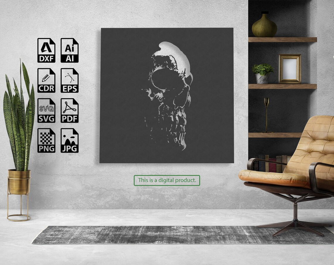 Skull Portrait DXF File for Laser and Plasma Cut Svg and Png - Etsy