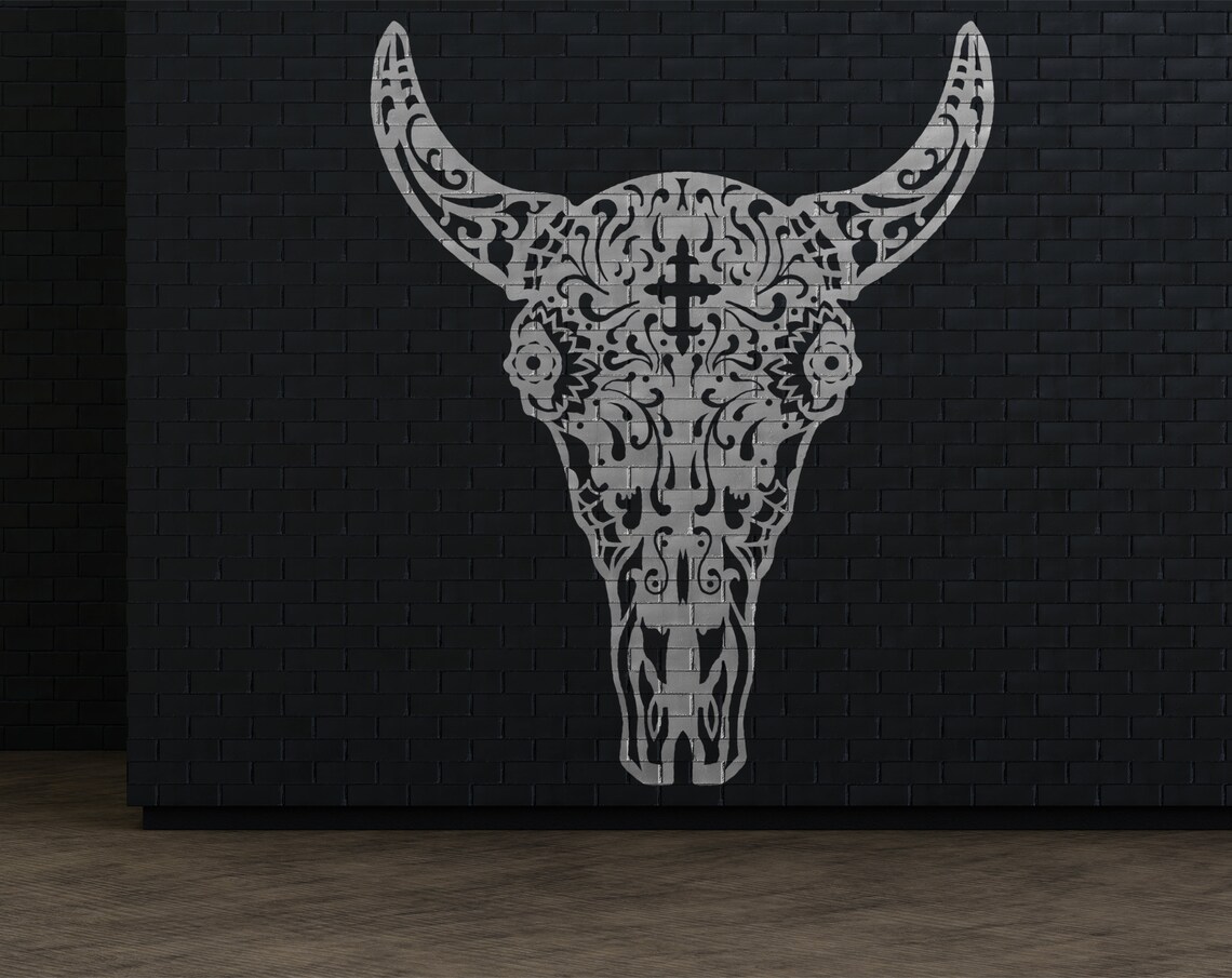 Bull Skull Portrait DXF File for Laser and Plasma Cut - Svg and Png ...