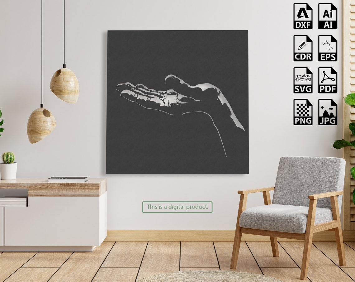 Hand Portrait DXF File for Laser and Plasma Cut Svg and Png - Etsy