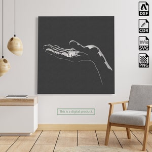 Hand Portrait DXF File for Laser and Plasma Cut - Svg and Png Files for ...