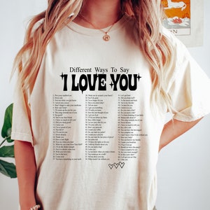 100 Ways to Say I Love You T Shirt Trendy Oversized Shirt Aesthetic ...