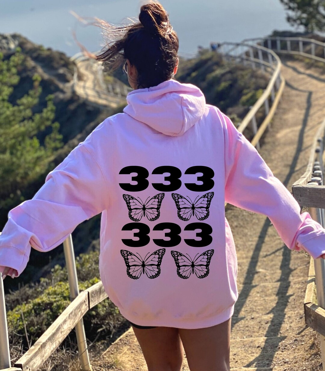 Angel Number 333 Butterfly Hoodie Spiritual Manifest Angelcore ...