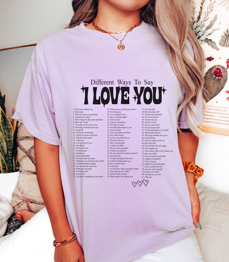 100 Ways to Say I Love You T Shirt Trendy Oversized Shirt Aesthetic ...
