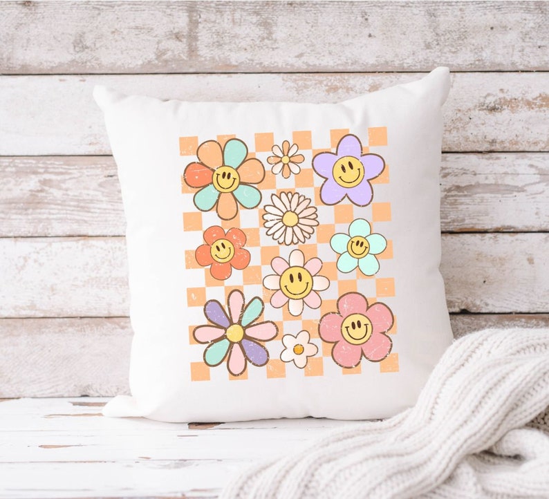 Retro Checkered Pillow VSCO Room Decor VSCO Girl Preppy Dorm Y2K Room ...