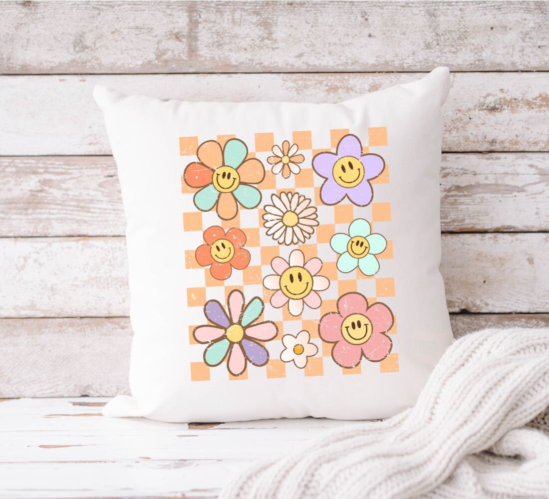 Retro Checkered Pillow VSCO Room Decor VSCO Girl Preppy Dorm Y2K Room ...