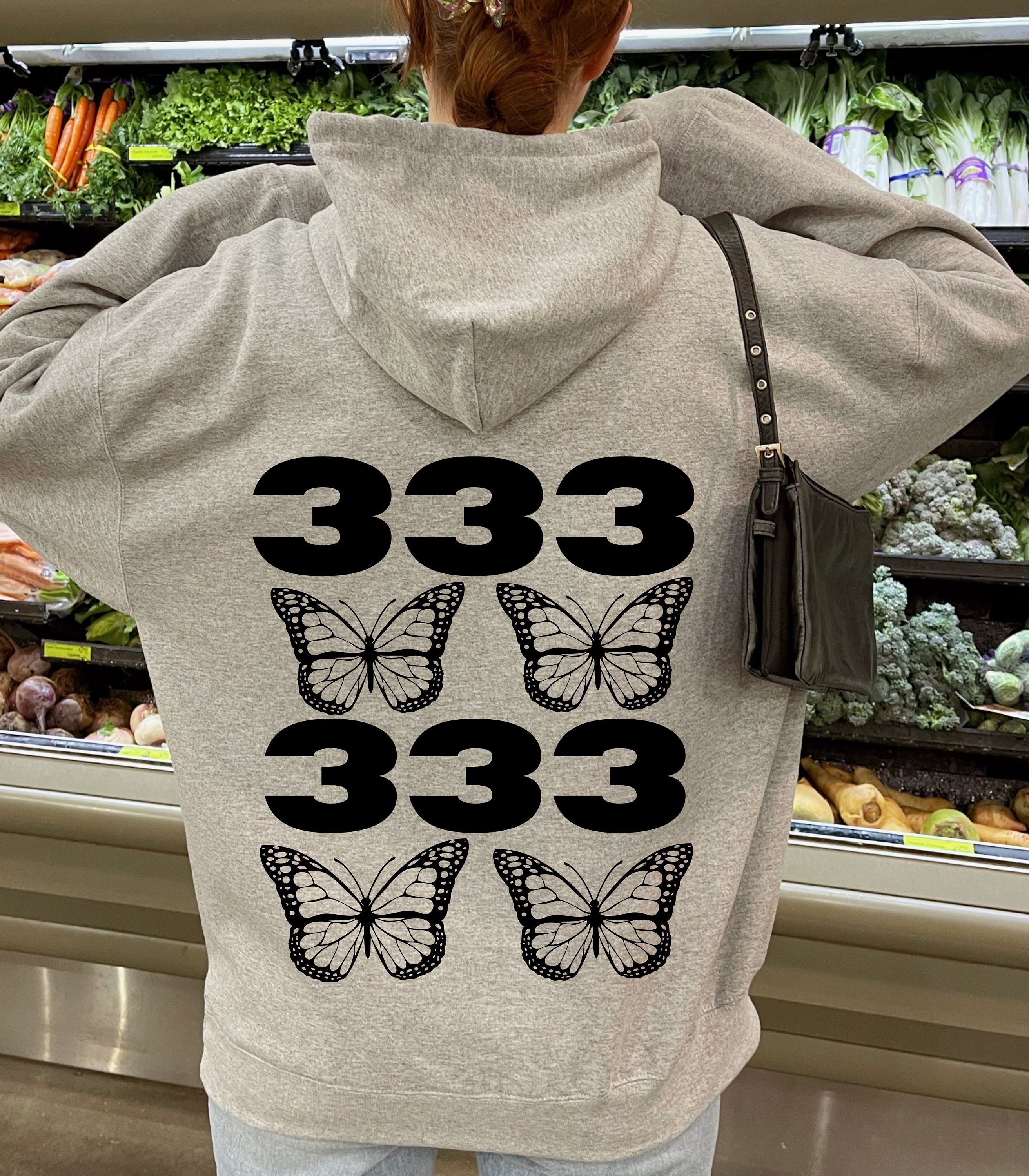 Angel Number 333 Butterfly Hoodie Spiritual Manifest Angelcore ...