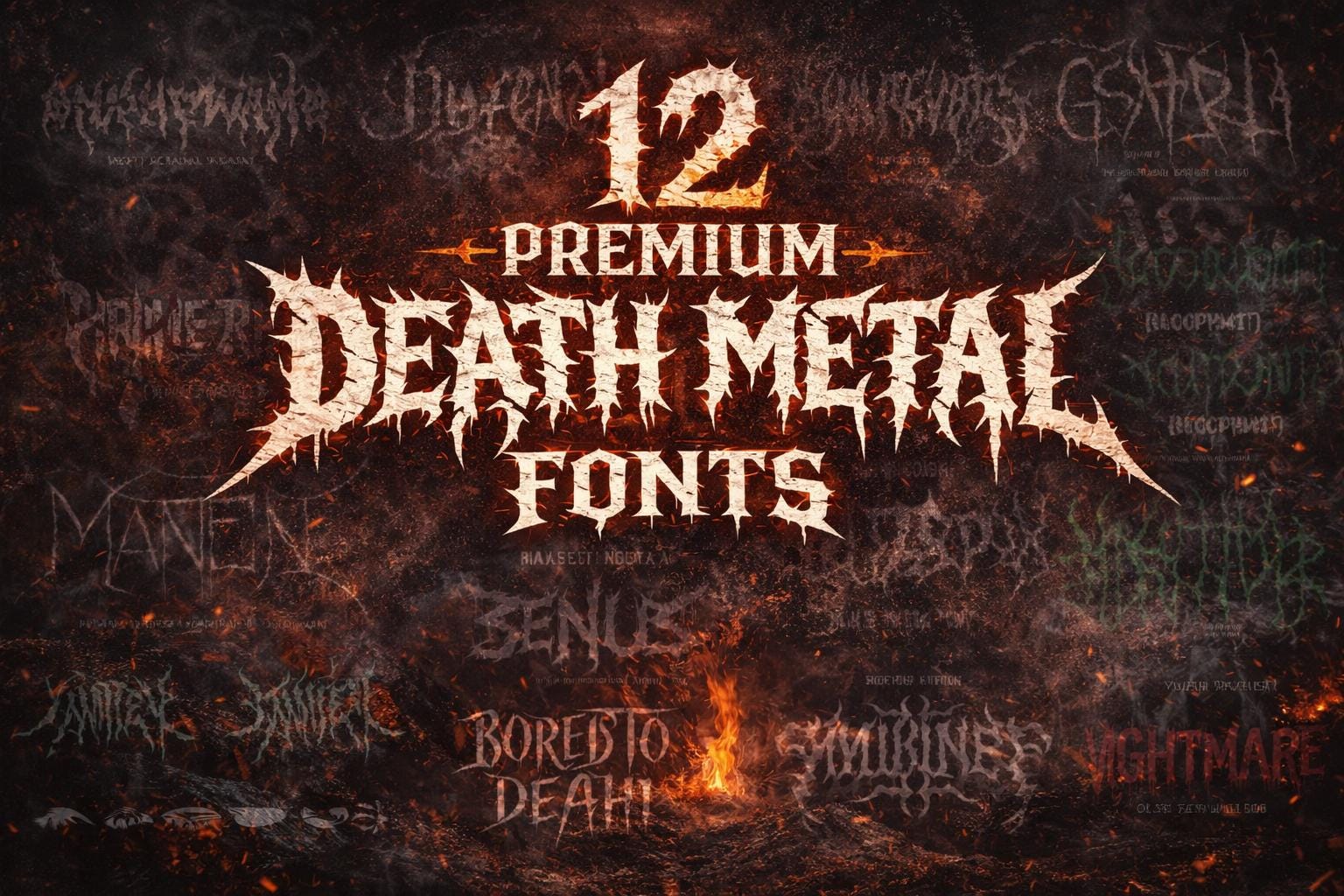 12+ Premium Death Metal Fonts for Your Dark Designs, Black Metal Font ...