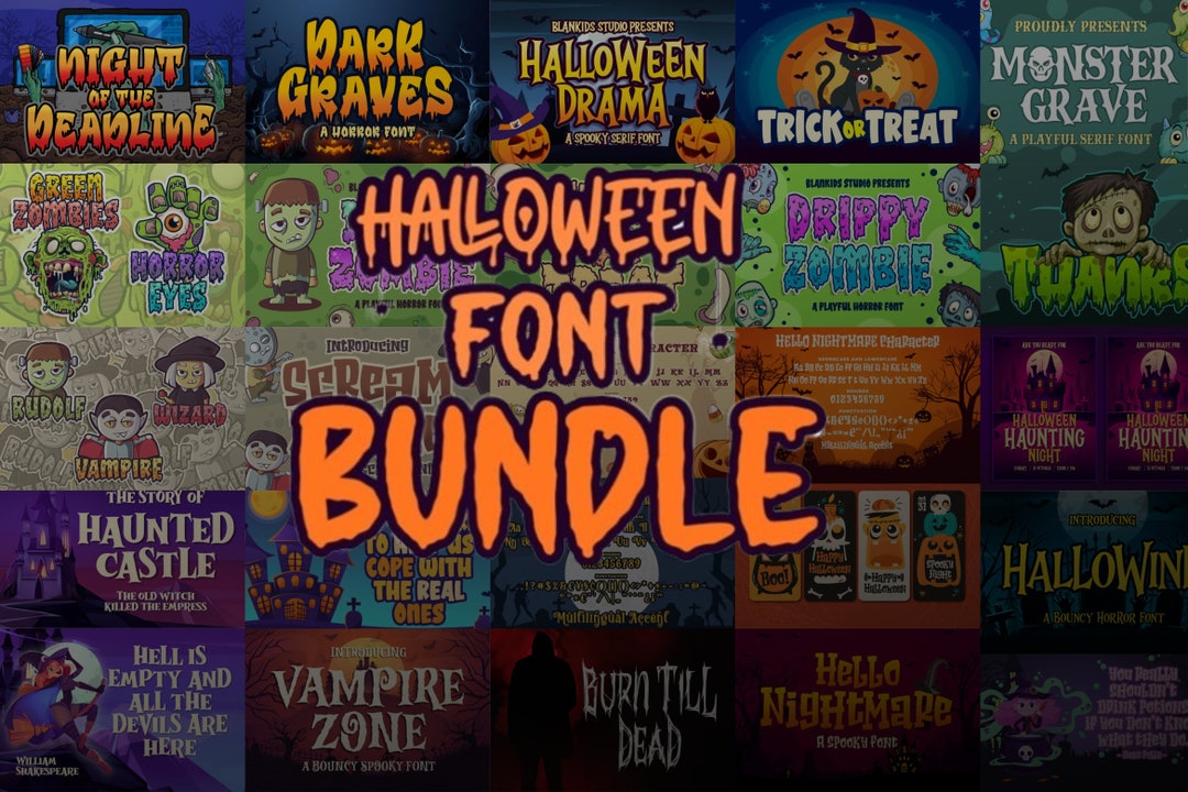 Halloween Font Bundle - Spooky Fonts Galore: Halloween Font Bundle for ...