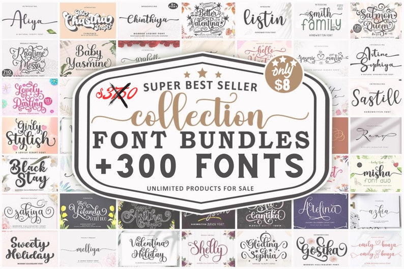 Handlettered Font Bundle Cursive Font, Handwritten Font, Calligraphy Font, Script Font, Cricut ...