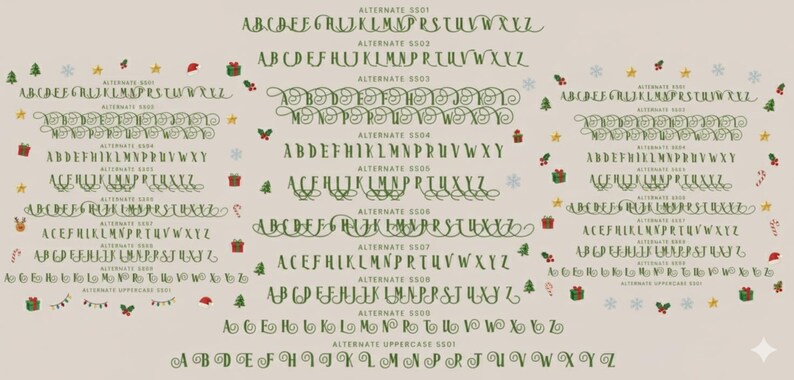 Christmas Font, Festive Holiday Typeface With Vintage Serifs & Bonus ...