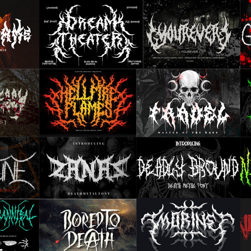 Fonts Black Metal Fonts - Etsy