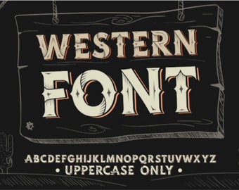 Western Font Bundle, Western Fonts Collection, Cowboy Font, Cowboy Font ...
