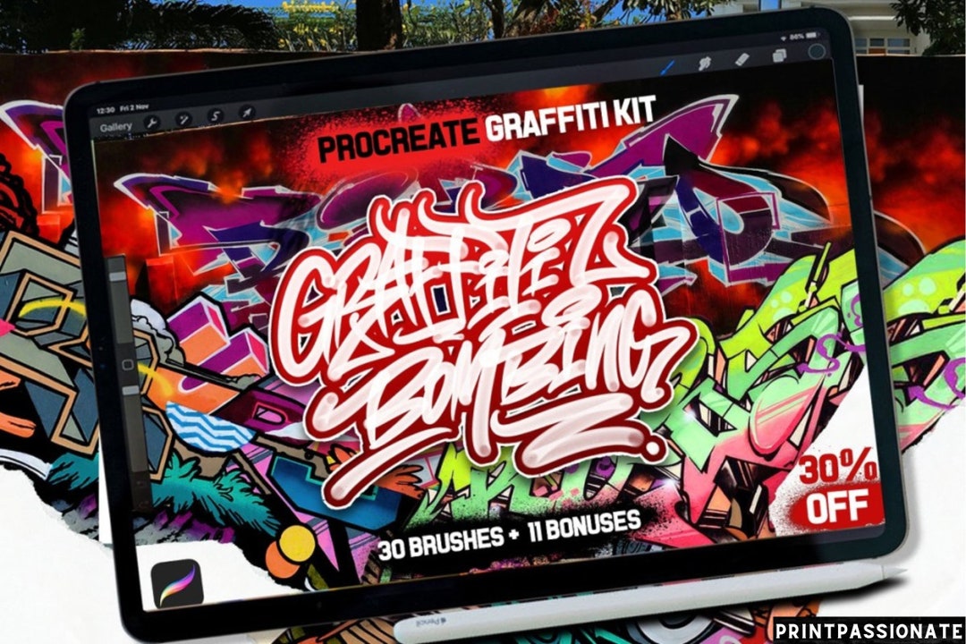 Procreate Graffiti Brushes, Handstyle Graffiti Procreate Brush Set,dope ...