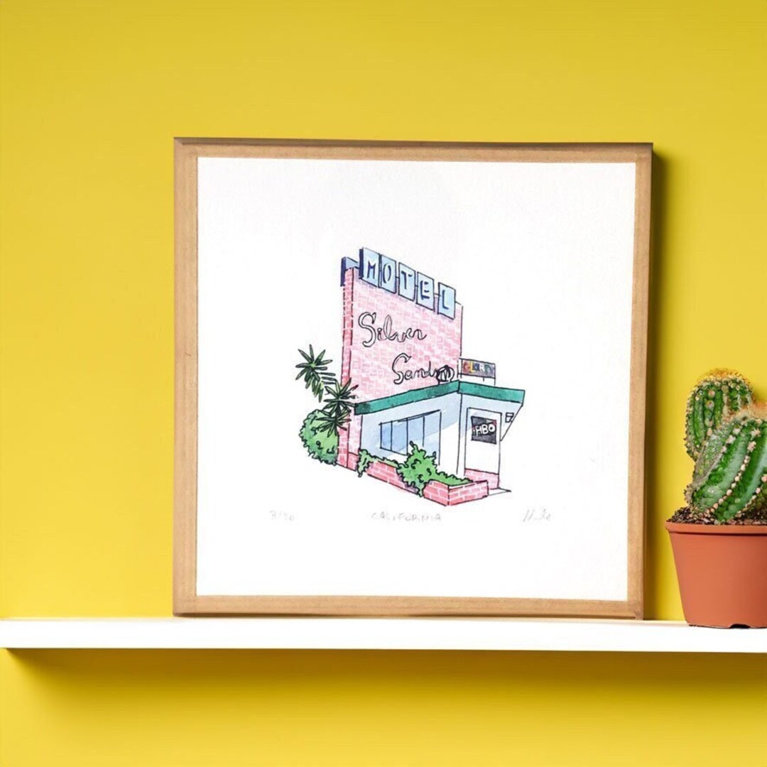 Silver Sands Motel California Small Framed Art Print – Handmade Wall ...