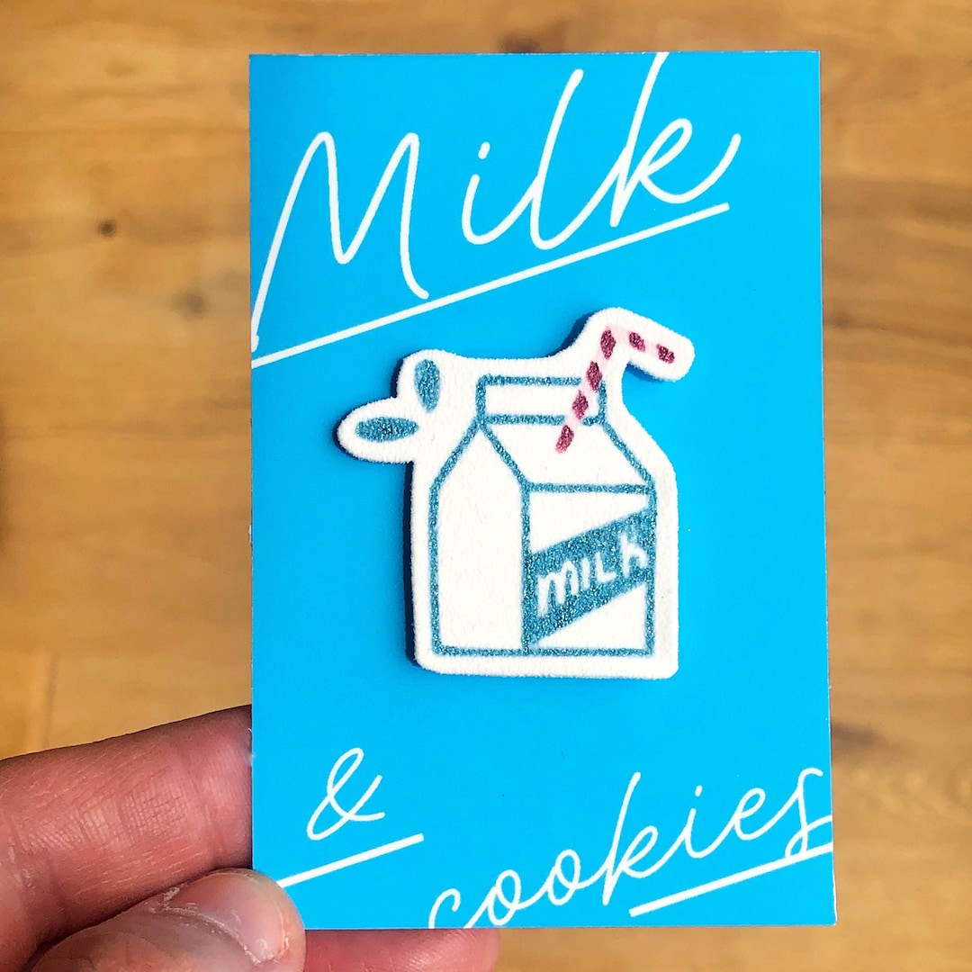 Handmade Sparkling Milk Pins - Cute Children's Gift - Unique Brooch ...