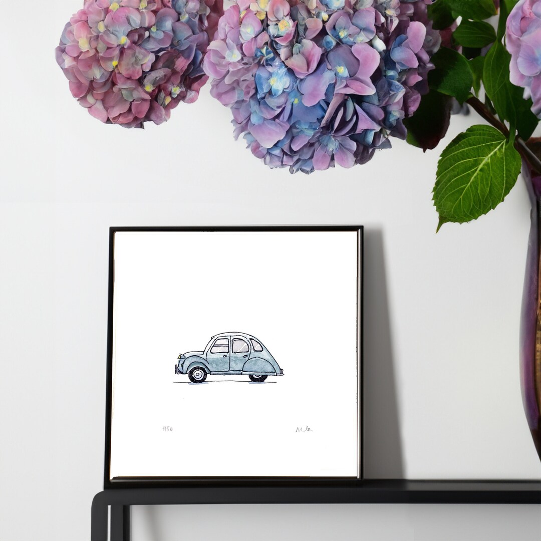 Vintage Citroen 2 CV Personnalized Art Print Perfect Custom Gift for ...