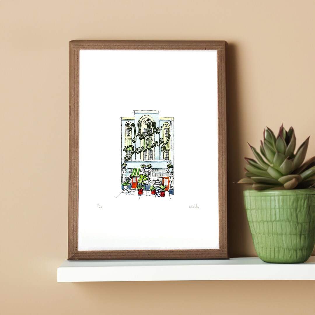 Hello Darling, Bar Restaurant Waterloo London, Art Print Thoughtful ...