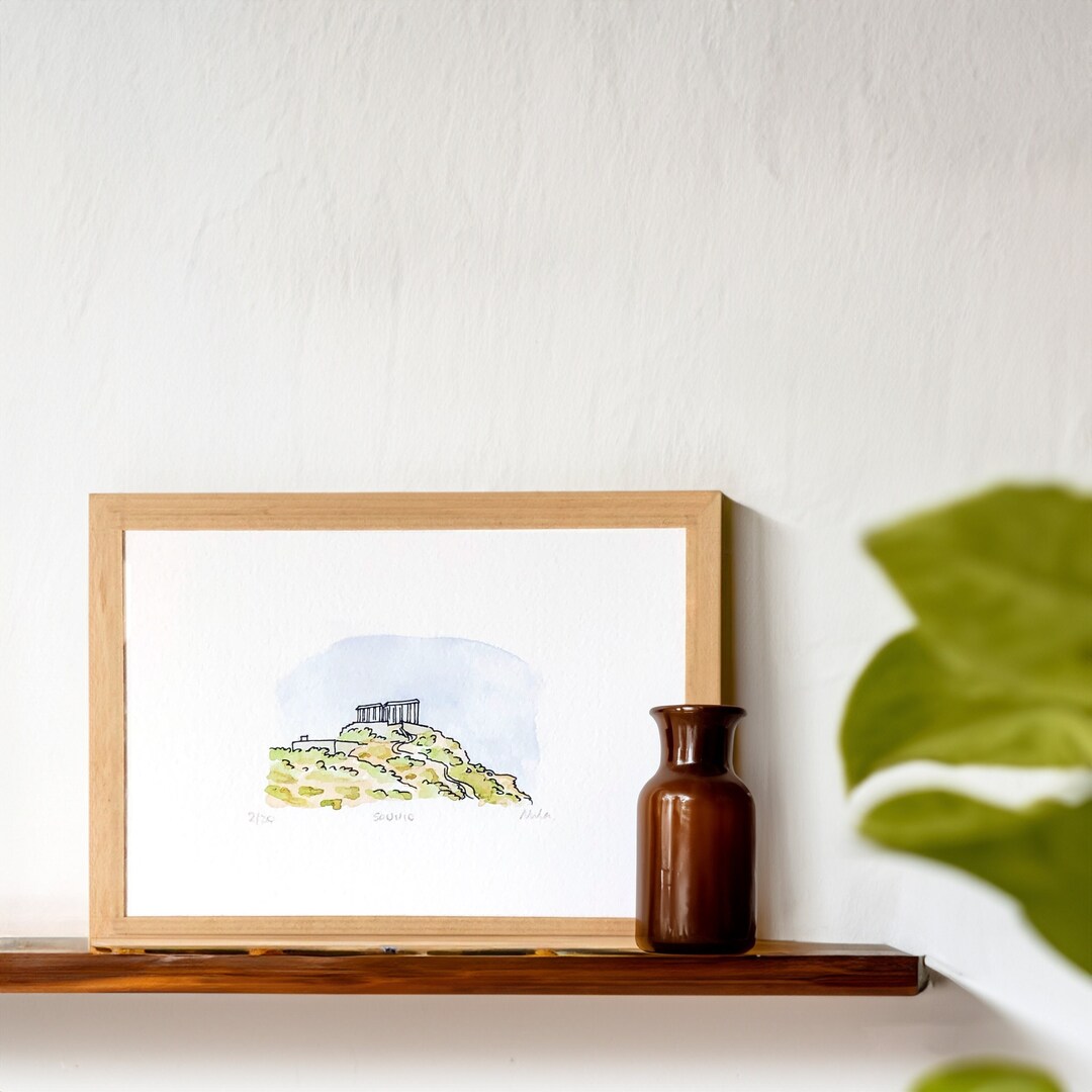 Custom Ancient Greek Print - Poseidon Temple of Sounio - Personalized ...